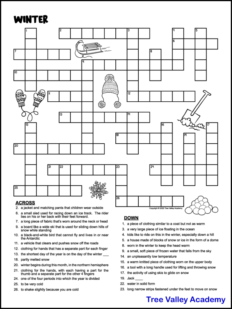 Easy Winter Crossword Puzzles Free Crossword Puzzles Printable easy-winter-crossword-puzzles-free-crossword-puzzles-printable